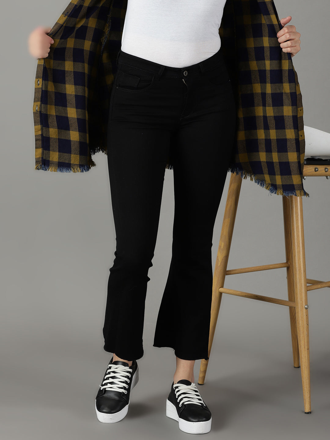 SHOWOFF Women Black Solid Bootcut Jeans