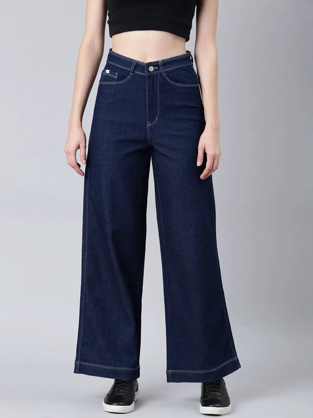 Shop Women's Navy Blue Clean Jeans | Showoffff